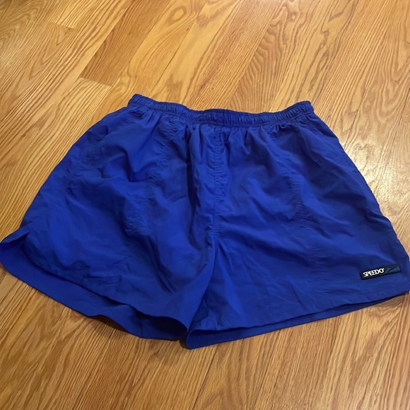 Speedo | Swim | Speedo Mens Blue Solid Swim Trunks | Poshmark
